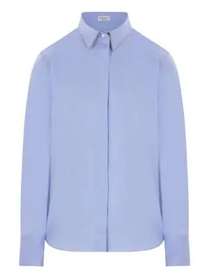Brunello Cucinelli Poplin Shirt - Light Blue