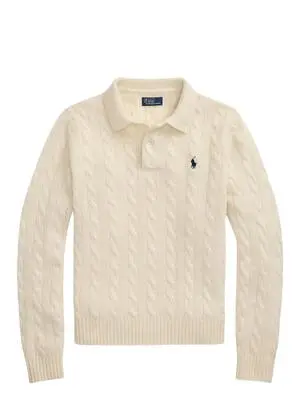 Polo Ralph Lauren Cable Knit Polo Sweater - Cream
