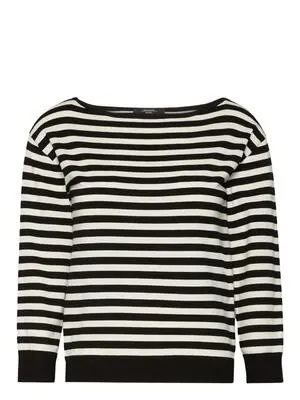 Max Mara Striped Boat Neck Knitted Jumper - Black
