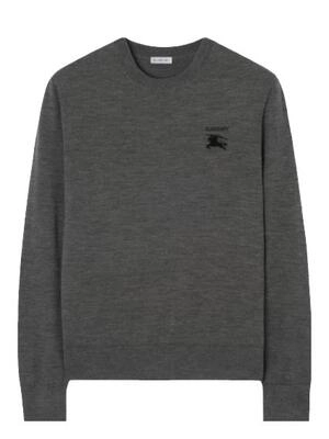 Burberry Equestrian Knight Intarsia Knit Jumper - Grey