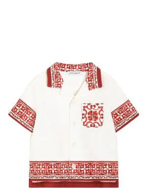 DOLCE & GABBANA Dolce & Gabbana Majolica Print Double Piqué Shirt