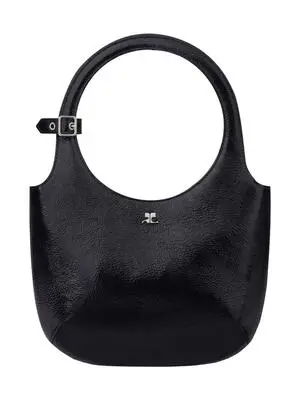 COURREGES Courrèges Holy Naplack Zipped Tote Bag - Black