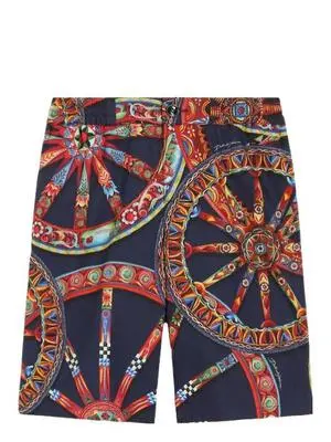 Dolce & Gabbana Carretto-print Poplin Bermuda Shorts - Multicolor