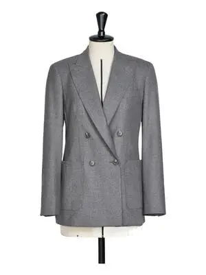 Max Mara Long-sleeved Tailored Blazer With Patch Pockets - Medium Gray