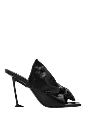 GIVENCHY Givenchy Black Leather Bow Detail High Heel Sandals