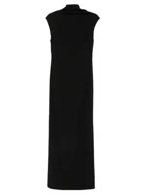 Brunello Cucinelli Monili Trim V-back Gown - Black