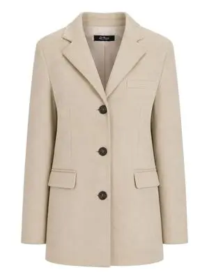 Lela Rose Long-sleeved Coat With Notched Lapel - Nude