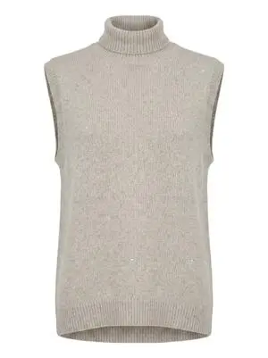 Brunello Cucinelli Brunello Cucinelli Sequin-Embellished Roll-Neck Vest No