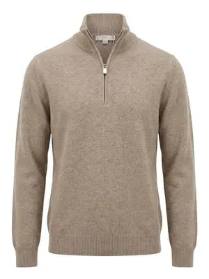 Malo Long-sleeved Quarter Zip Sweater - Noce