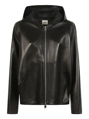 Khaite Darlo Hooded Leather Jacket - Black