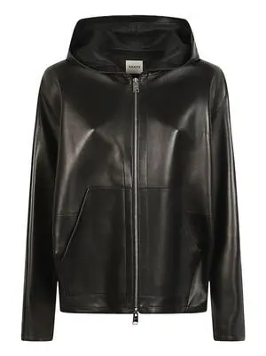 Khaite Darlo Hooded Leather Jacket - Black
