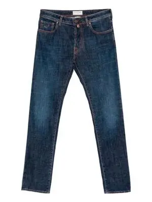 Jacob Cohen Logo-patch Straight-leg Jeans - Medium Blue