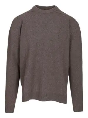 Rick Owens Ribbed Crew Neck Knitted Sweater - Black