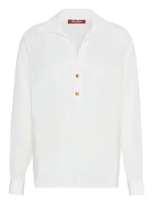 Max Mara Max Mara Studio Mstaia Buttoned Long Sleeve Top Silk