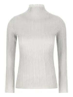 Fabiana Filippi Ribbed Mock Neck Knitted Sweater - Gray