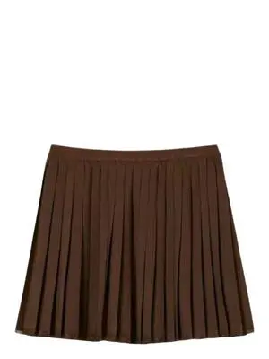 TWINSET Pleated Crepe Skirt With Logo Waistband - Red