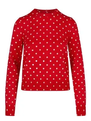 Comme Des Garçons Polka Dot Crewneck Jumper - Red