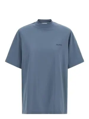 Attico Mock-neck Oversized T-shirt - Blue