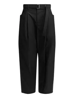 Sacai Pleated Belted Trousers - Black