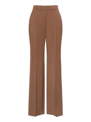 Max Mara Tailored High Waist Trousers With Belt Loops - Camel