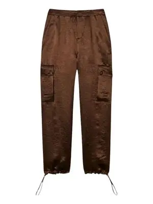 TWINSET Pleated-effect Casual Trousers With Cargo Pockets - Brown