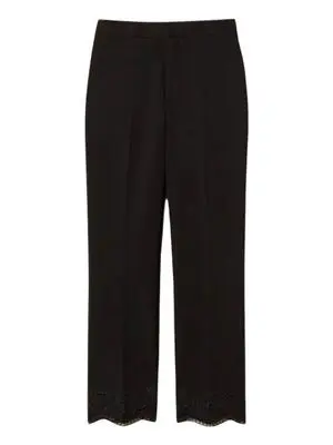 TWINSET Embroidered Pleated Trousers - Black