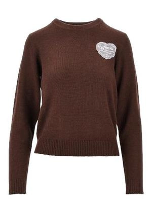 GANNI Logo Patch Knitted Jumper - Red