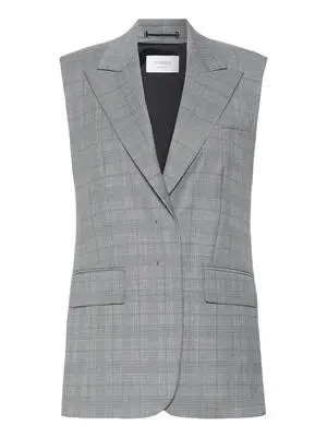 Sportmax Sportmax Sleeveless Checked Peak Lapel Blazer White/black