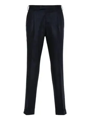 PT TORINO Mid-rise Pleated Trousers - Navy