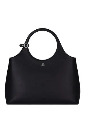 COURREGES Courrèges Holy Day Logo Detailed Shoulder Bag - Black