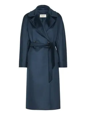 Max Mara Wool Double-breasted Coat - Navy