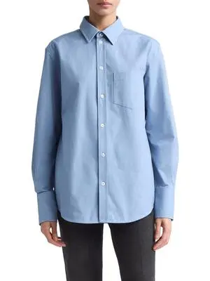 Victoria Beckham Perry Compact Oxford Button-up Shirt - Ocean Mist
