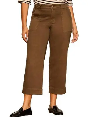 Sanctuary Cropped Straight Leg Jeans - Forage Gre