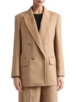 Max Mara Olimpia Double Breasted Wool Blazer - Camel