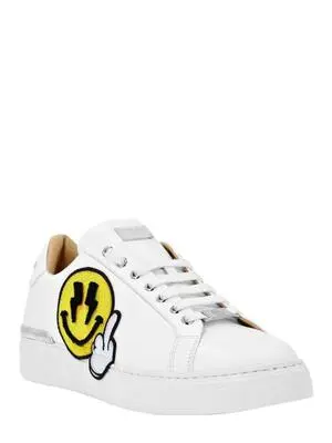 Philipp Plein Leather Lo-top Sneakers Strass Smile - Multicolor