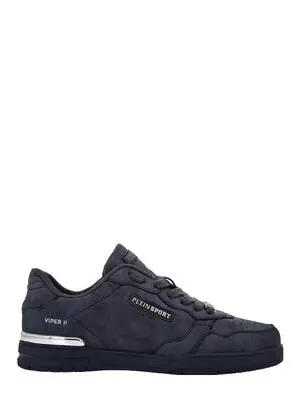 PLEIN SPORT Nabuk Eco Leather Lo-top Sneakers - Middleblue