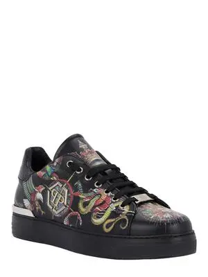 Philipp Plein Printed Low-top Sneakers - Black