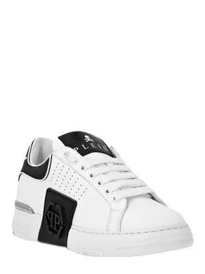 Philipp Plein Nappa Leather Sneakers Low Top Hexagon - White/black