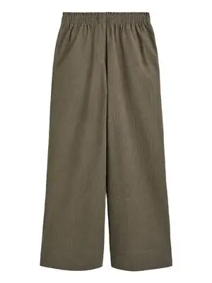 Cos Crinkled-jersey Wide-leg Pants - Beige