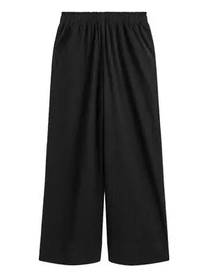 Cos Crinkled-jersey Wide-leg Pants - Black