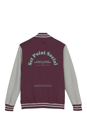 ANCHOR & CREW Varsity Letterman Jacket - Grey/red