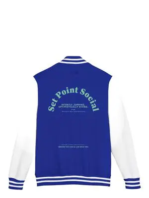 ANCHOR & CREW Cotton Varsity Letterman Jacket - Blue/white
