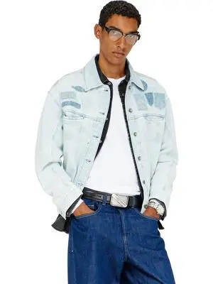 DIESEL® Denim Overshirt With Patch Effects - Blue