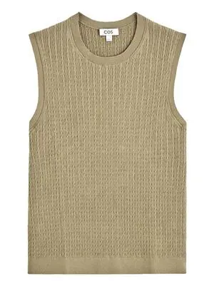 Cos Cable-knit Cotton-linen Tank Top - Beige