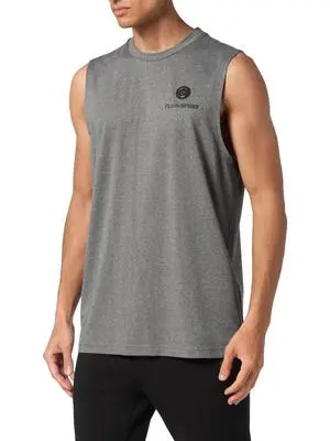 PLEIN SPORT Technical Polyester Crewneck Tank Top - Black