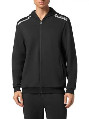 PLEIN SPORT Zip-up Track Jacket With Logo Detailing - Black