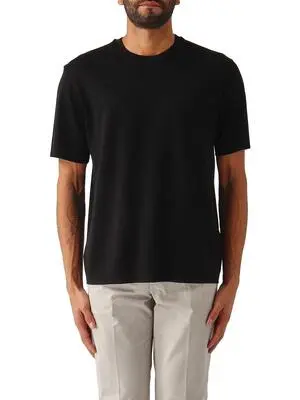 Herno Crew-neck Short-sleeved T-shirt In Cotton - Black