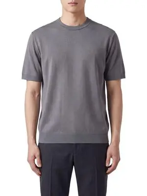 Herno Crew-neck Short-sleeved T-shirt In Cotton - Grey