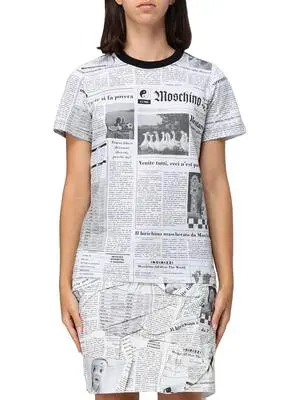 Moschino Newspaper Print T-shirt - Grey