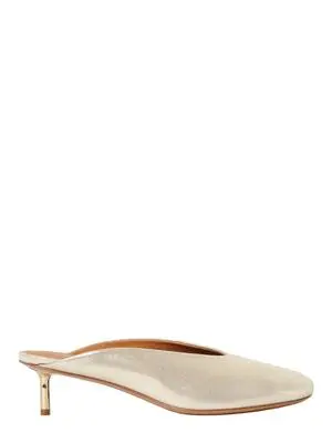 FORTE_FORTE Metallic Mid Heel Mules - Grey